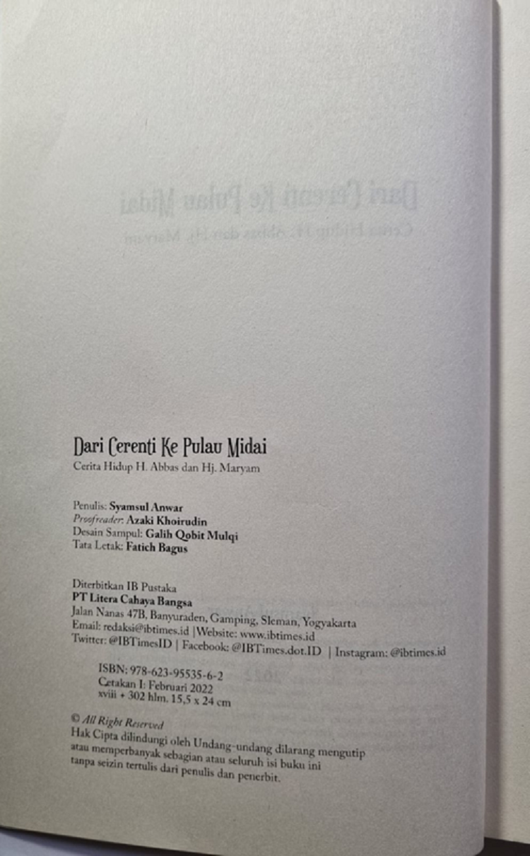 Book Review: Dari Cerenti ke Pulau Midai – MTT